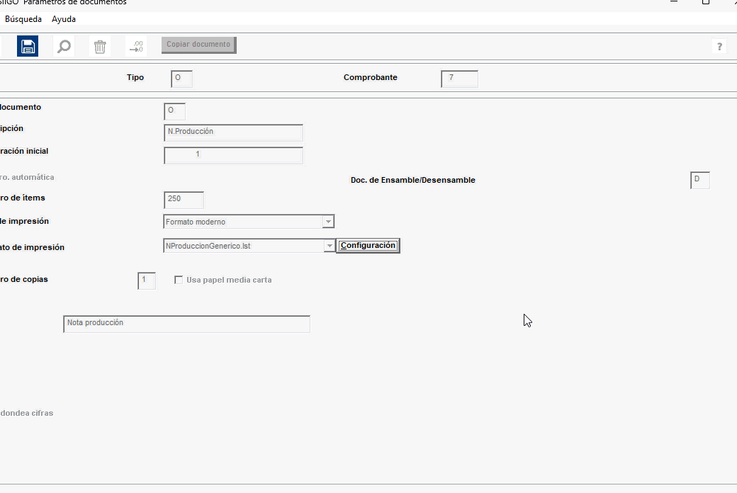 Configurar documento tipo O – Nota de producción - Portal de Clientes ...