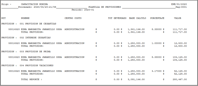 Proceso de provisiones - Nómina básica - Portal de Clientes Siigo ...